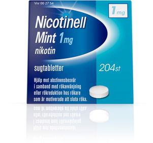 Köp Nicotinell Mint 1 mg Nikotin, komprimerad sugtablett, 204 st på ...