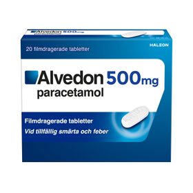 Köp Alvedon 500 mg Paracetamol, smärtstillande filmdragerad tablett, 20 ...