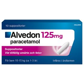 Köp Alvedon 125 mg Paracetamol, suppositorium, 10 st på Kronans Apotek ...
