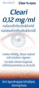 Köp Cleari 0,12 mg/ml Nafazolin, ögondroppar, lösning, 5 ml på Kronans ...