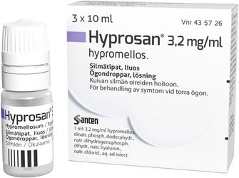Köp Hyprosan Ögondroppar, lösning 3,2 mg/ml 3 x 10 milliliter på ...