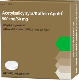 Köp Acetylsalicylsyra/Koffein Apofri 500 mg/50 mg Acetylsalicylsyra ...