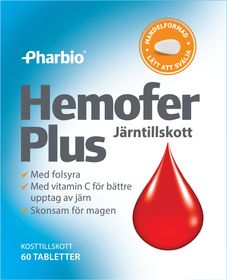 Köp Hemofer Järntillskott Plus Järntillskott Plus 60 tabl på Kronans ...